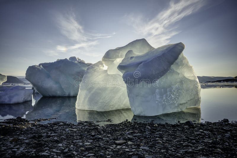Beached Iceberg in Thule, Greenland Stock Image - Image of water ...