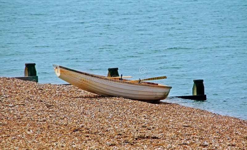 Beached rowing boat stock photo. Image of single, kent - 72659894