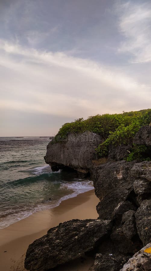 Beaches with Cliffs and Calm Sea Water in a Corner of Bali Island Stock ...