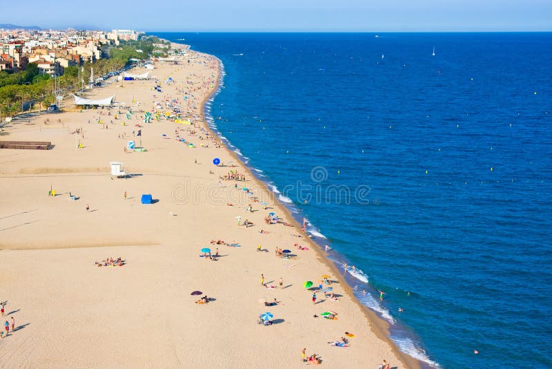 Beaches, Coast in Calella. Catalonia. Spain Stock Photo - Image of ...