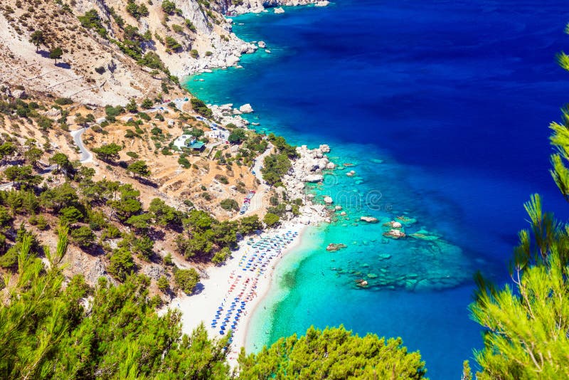 Beaches of Greece - Apella in Karpathos Stock Image - Image of ...
