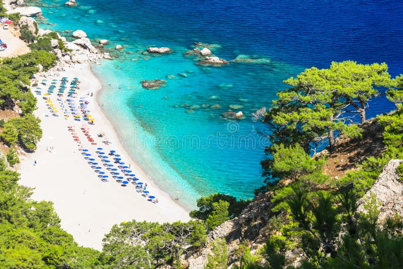 Beaches of Greece - Apella in Karpathos Stock Photo - Image of scenery ...