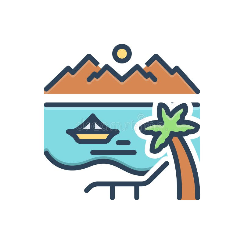 Color Illustration Icon for Beaches, Coast and Shore Stock Vector ...