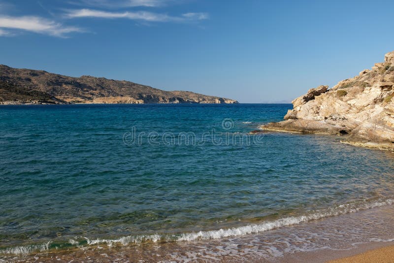 Beaches in Ios Greece stock photo. Image of golden, landscape - 266143930