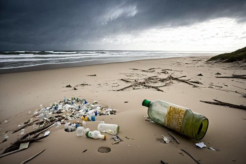 Beaches Plastic Pollution Stock Illustrations – 24 Beaches Plastic ...