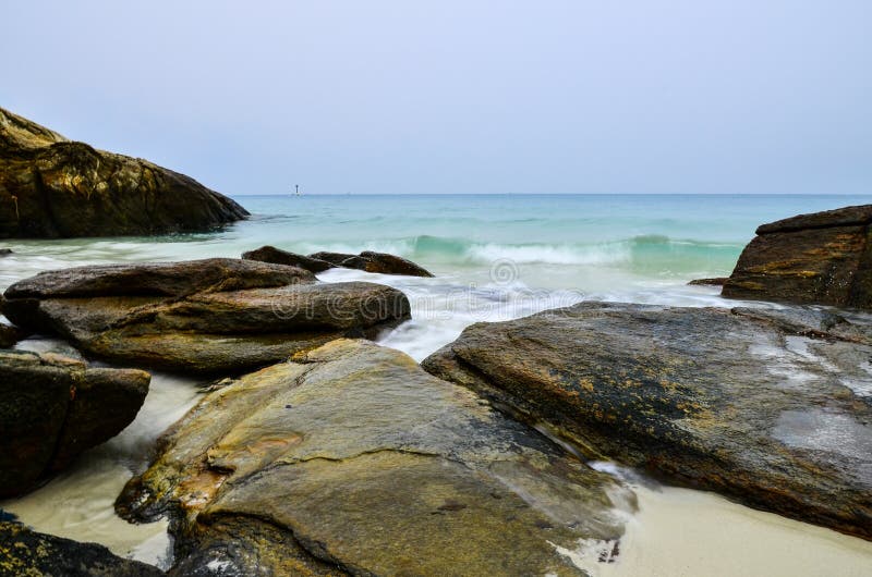 Beaches and Rocks in Calm Weather Stock Image - Image of outdoor, card ...