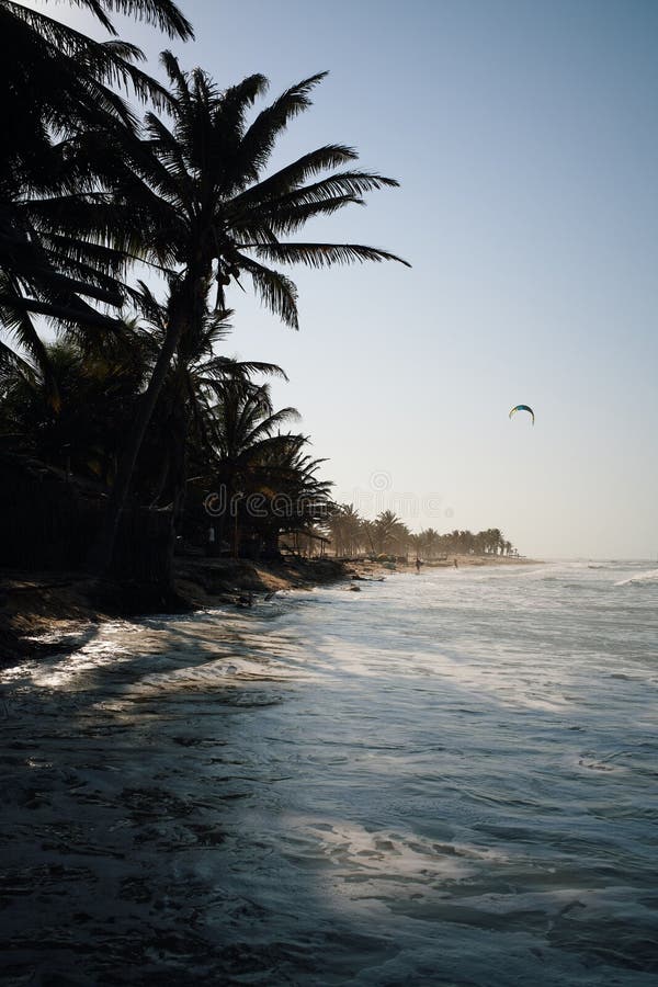 Beachfront with Kite Surfer in Brazil Stock Image - Image of wave ...