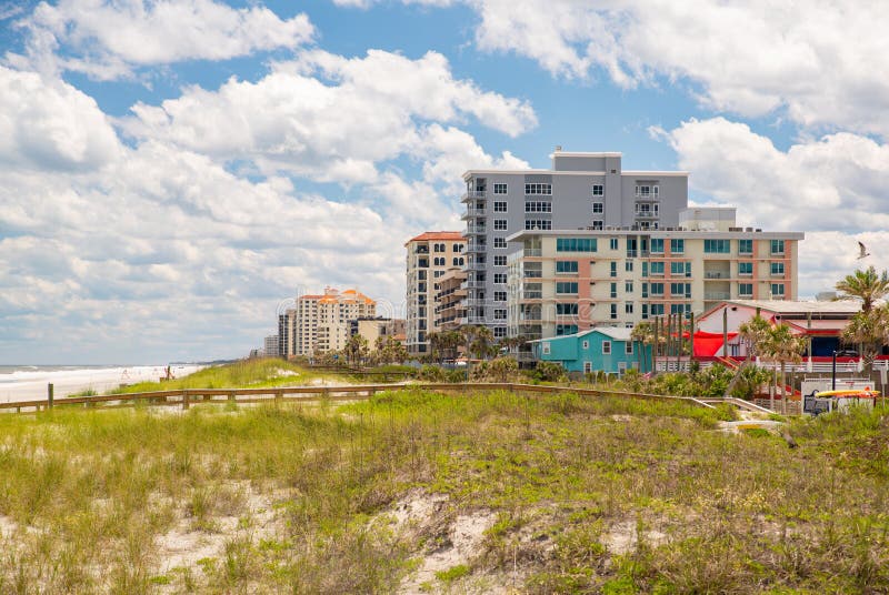 Beachfront Buildings Jacksonville Beach FL USA Stock Image - Image of ...