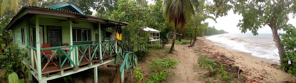 Beachfront Cabins in Tropical Setting Stock Photo - Image of paradise ...