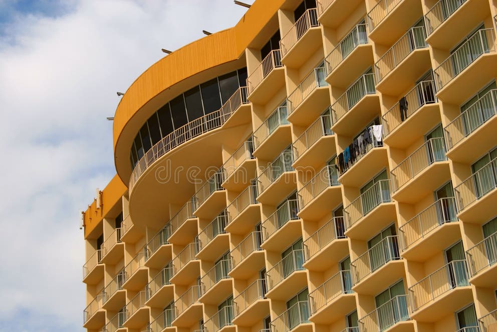 Beachfront Hotel High-Rise stock image. Image of suit, motel - 687795