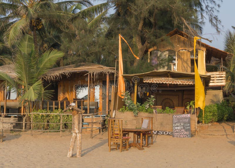 Beachfront Huts and Shacks on Agonda Beach in Goa, India Editorial ...