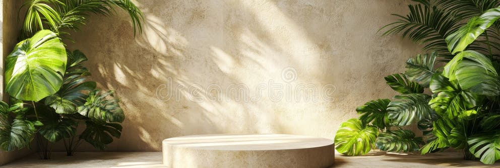 Beachfront Product Presentation Platform - a Beige Cylindrical Platform ...