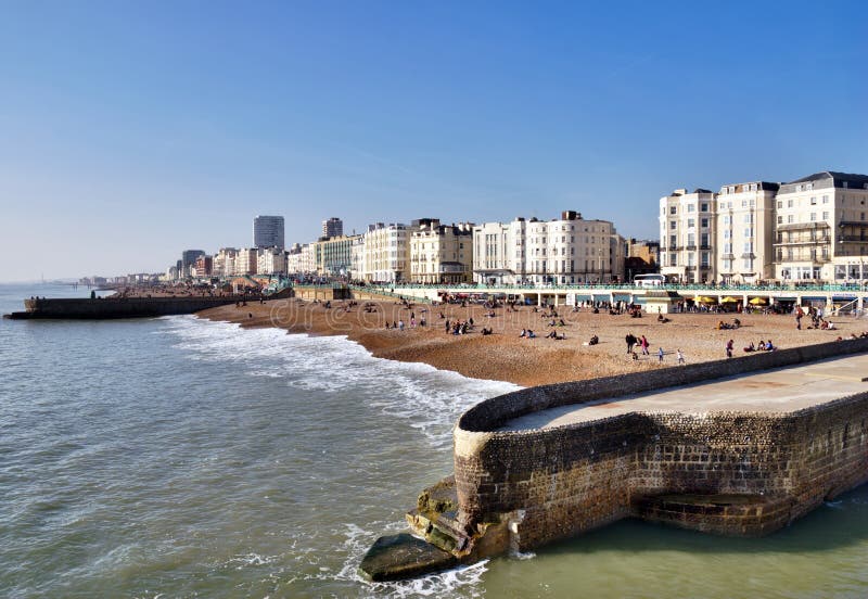 Beachfront and Promenade, Brighton Stock Image - Image of apartments ...
