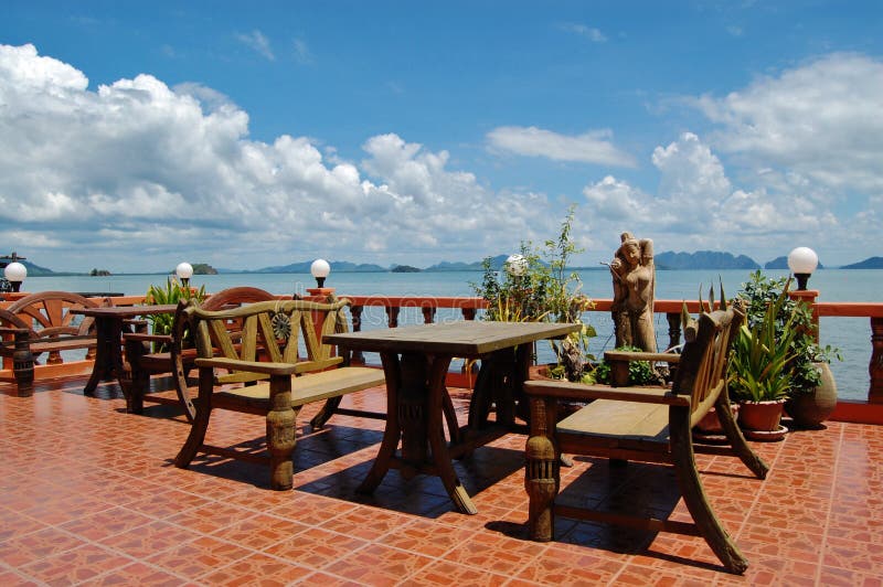 Beachfront restaurant stock image. Image of breeze, thai - 8701421