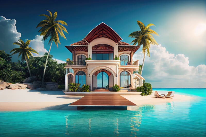 Beachfront Villa with Infinity Pool, Providing a Relaxing Setting for ...