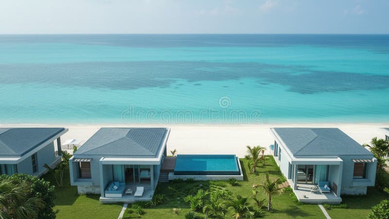 Beachfront Villas AI Render Stock Illustration - Illustration of villa ...