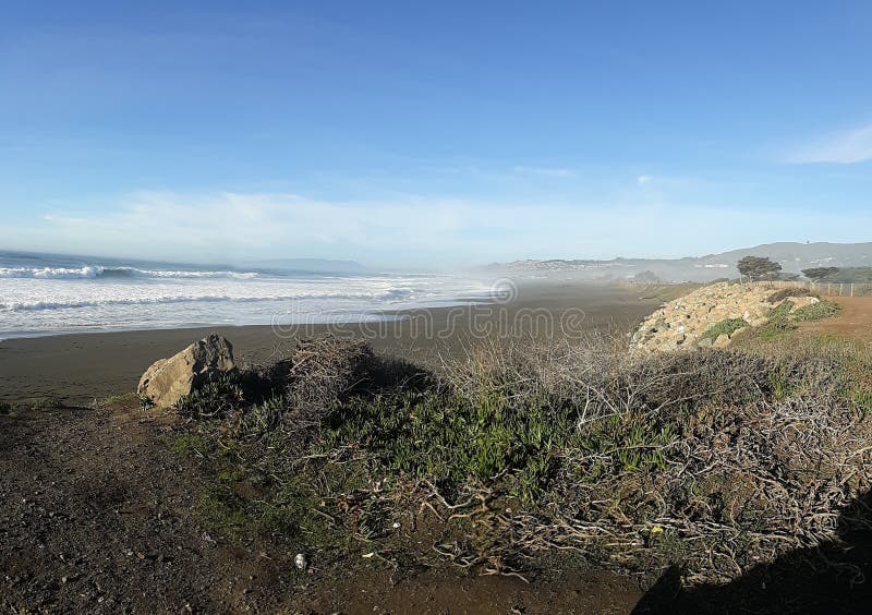 Beachs and Ocean, Mori Point California Stock Image - Image of ...