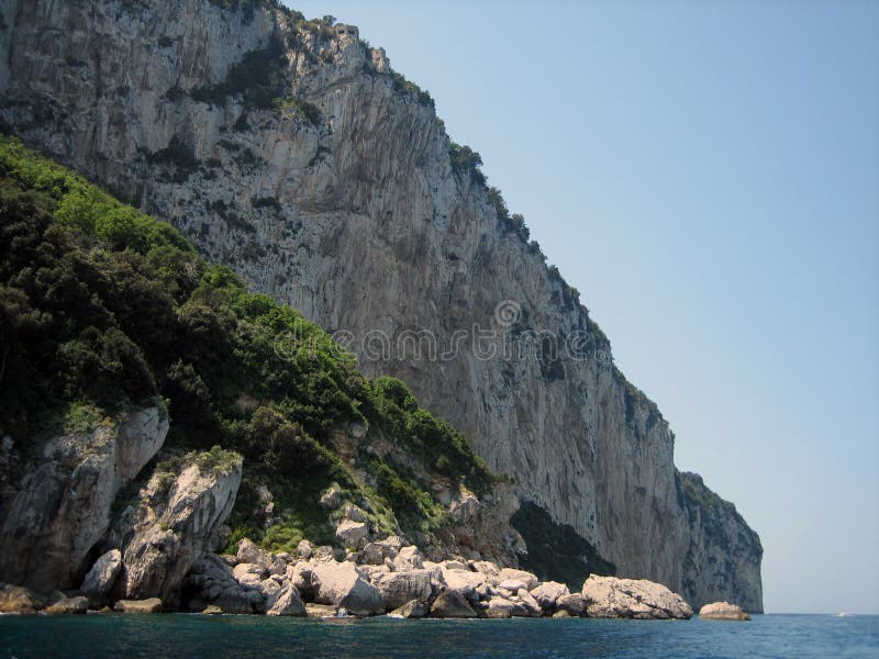 Beachside Cliffs in Capri stock image. Image of blue, view - 3736193