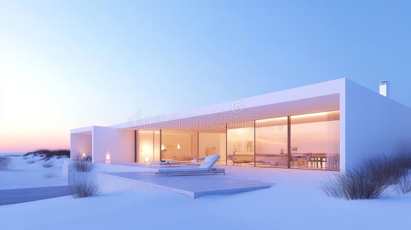 Beachside Home with Oversized Windows Providing a Stunning Vista of the ...