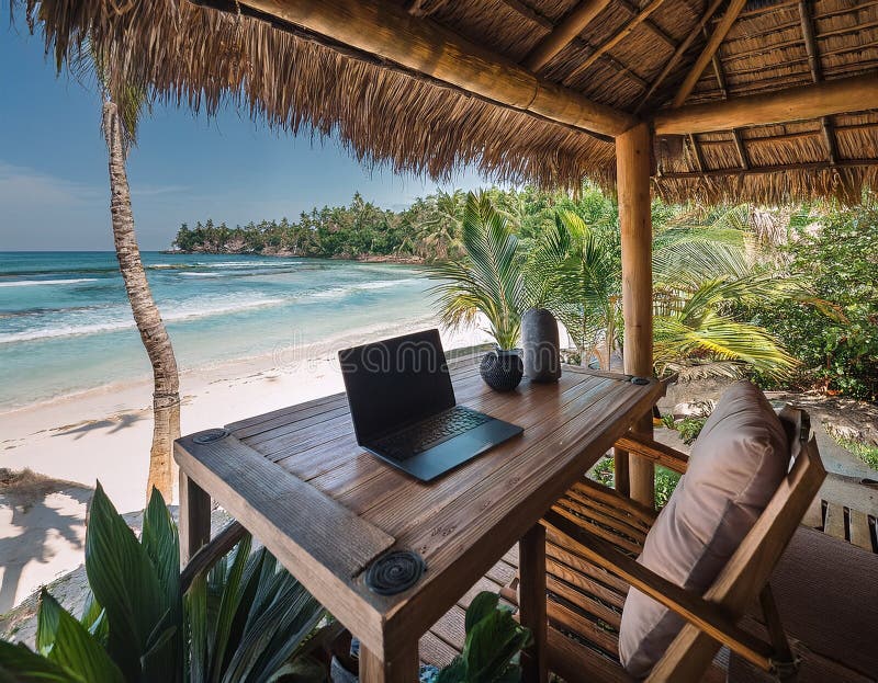 A Beachside Hut Transformed into a Remote Work Office, Featuring a ...