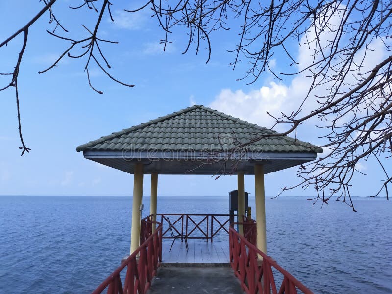 Beachside Pavilion. Perfect for Relaxing on the Weekends Stock Image ...