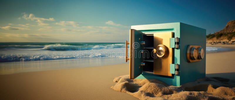 Beachside Safe, an Unusual Safeguarding Scene Stock Photo - Image of ...