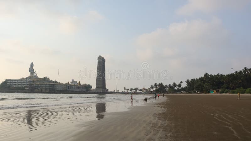 The View of Murudeshwar Devasthan. Stock Image - Image of religious ...