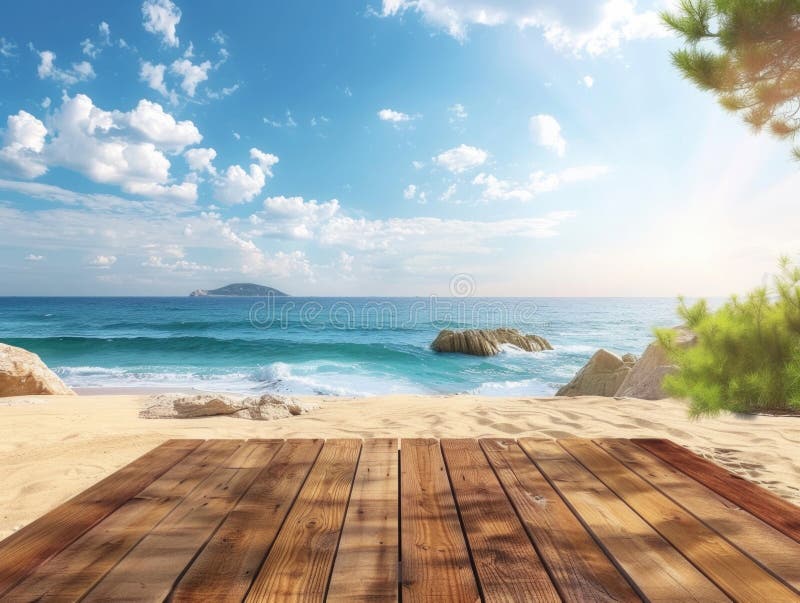 Beachside wooden deck stock image. Image of surf, edge - 383259349