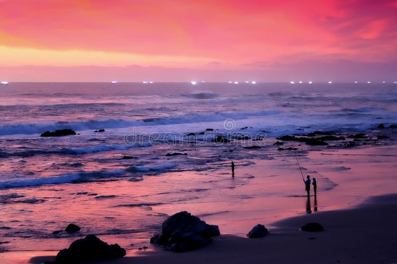 Beachview Sunset stock photo. Image of lights, sunrise - 2863806