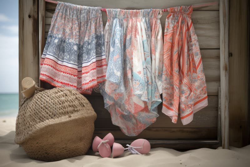 Beachwear Collection, Showcasing Mix of Prints and Patterns Stock Image ...