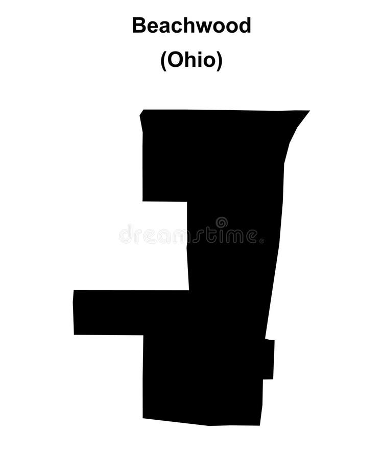 Beachwood outline map stock vector. Illustration of tourism - 357491123