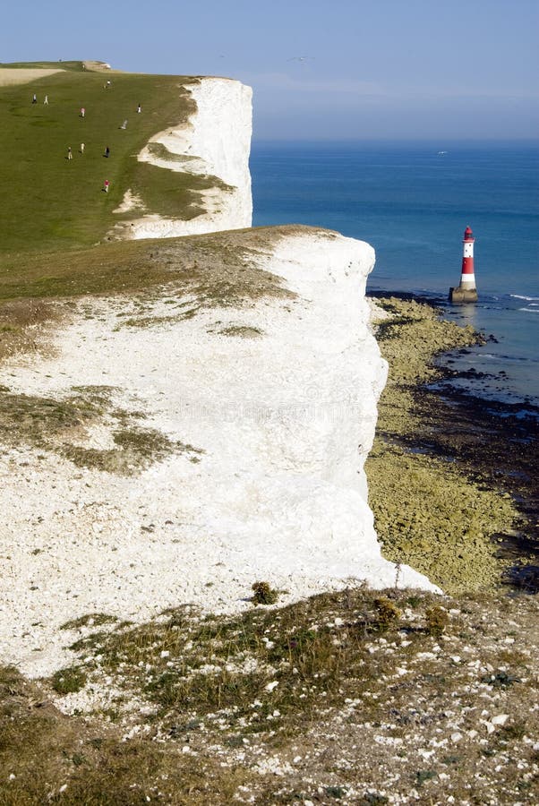 Beachy Head and Lighthouse. Eastbourne. England Stock Image - Image of ...