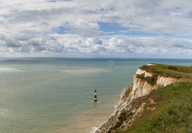 The Beachy Head Lighthouse in the English Channel and the White Cliffs ...