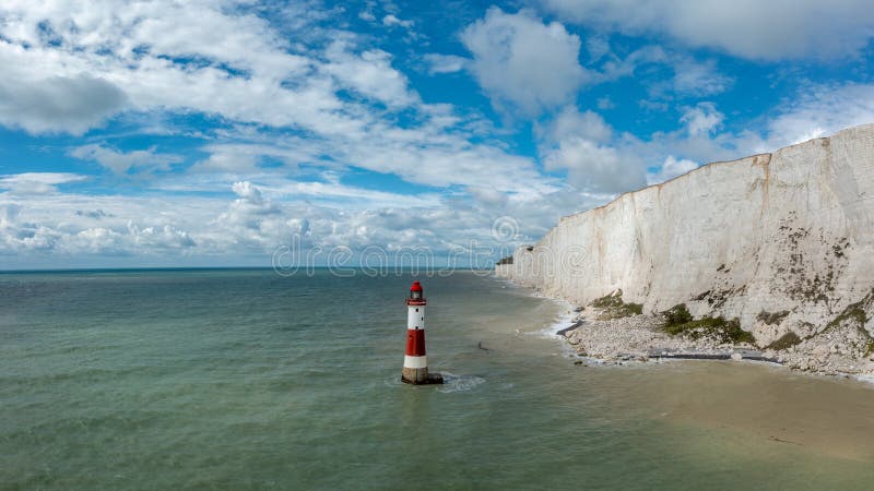 The Beachy Head Lighthouse in the English Channel with the White Cliffs ...