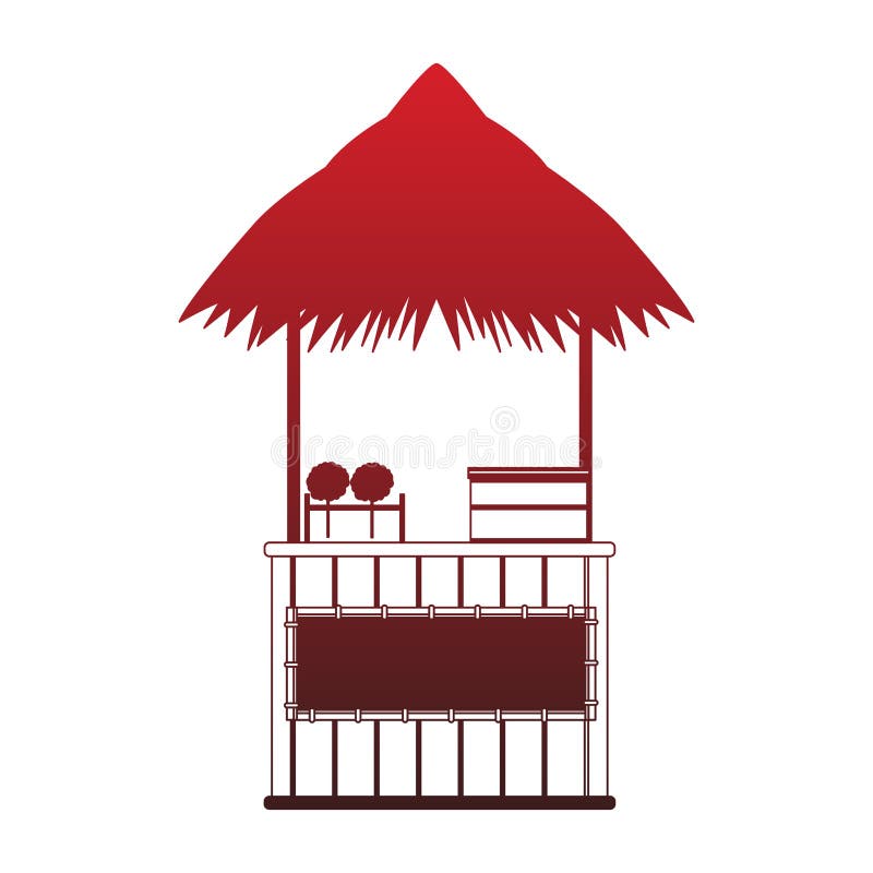 Beack Kiosk Stand Red Lines Stock Vector - Illustration of weekend ...