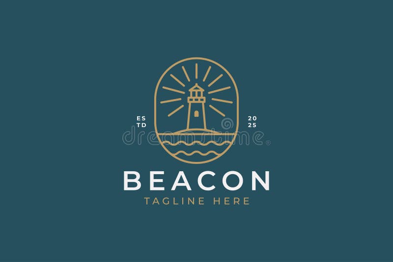 Lighthouse Logo, Light Beacon Symbol, Harbor Icon. Maritime Tower ...