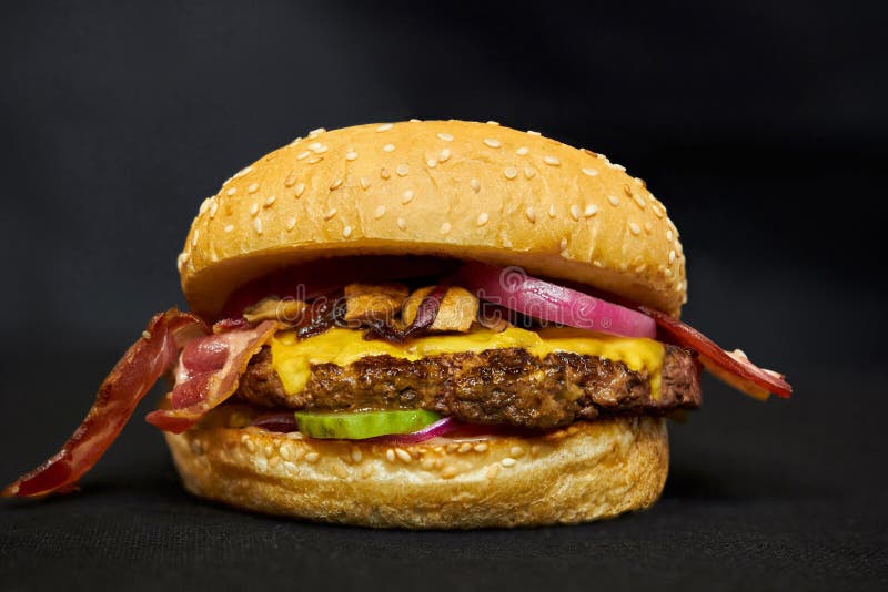 Beacon burger stock image. Image of fastfood, beacon - 142254039