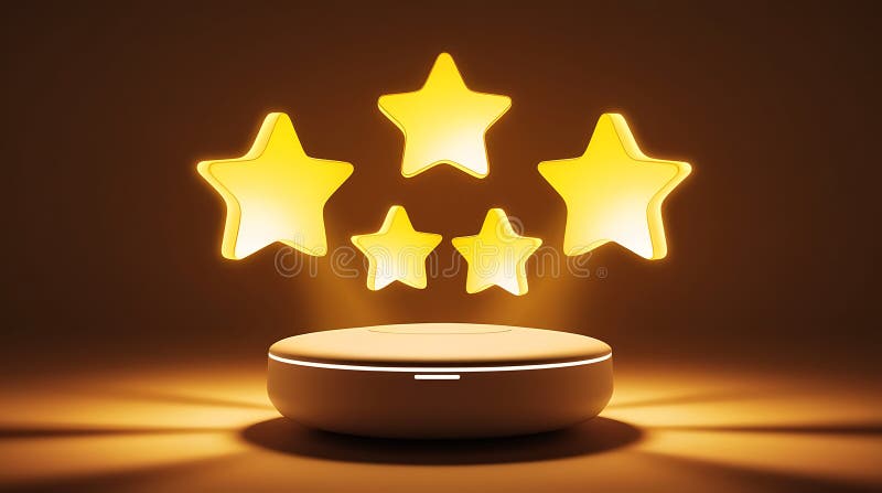 A Beacon of Excellence Shining Five Stars of Success Stock Illustration ...