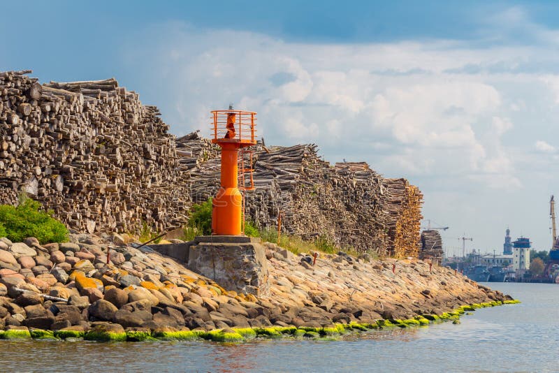Beacon at the Harbor Channel Stock Image - Image of coast, blue: 60126545