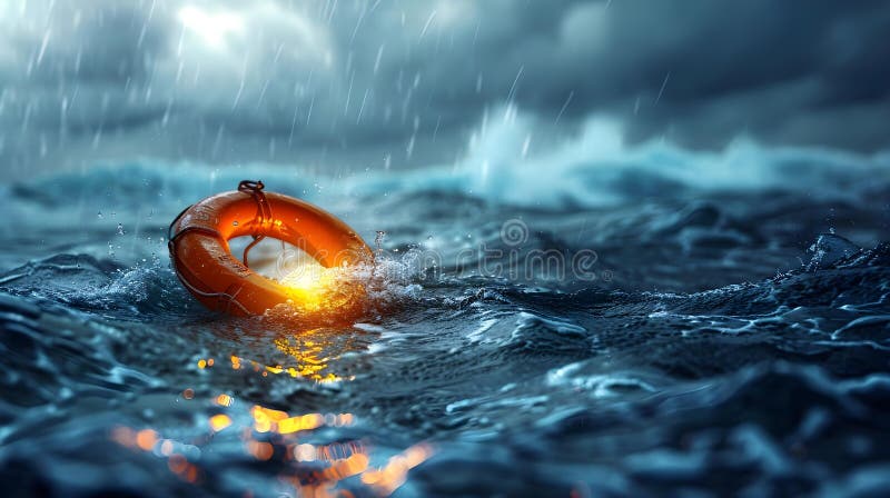 Beacon of Hope Amidst the Tempestuous Sea. Concept Hope, Resilience ...