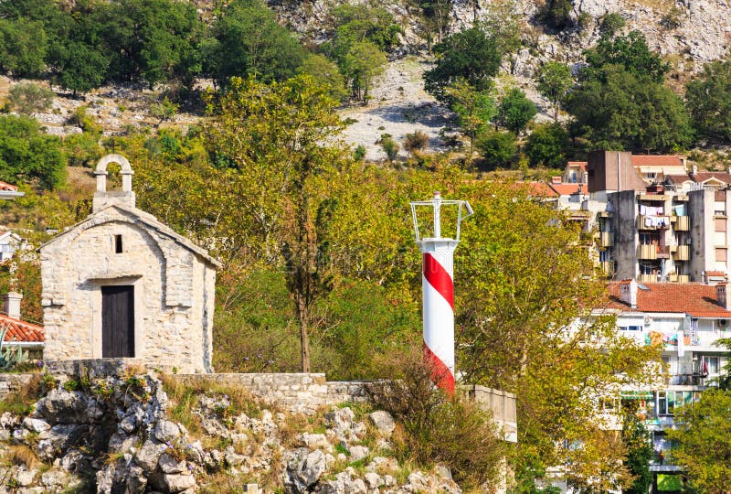 Beacon on Rocky Wall stock image. Image of building - 117369763