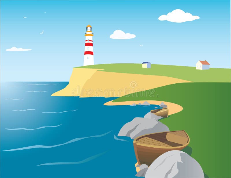 Beacon stock vector. Illustration of blue, abstract, building - 48776601