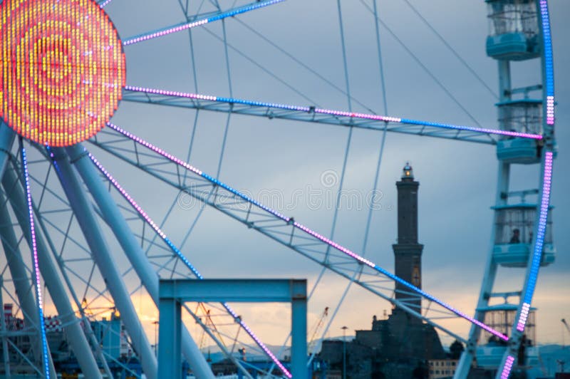 Beacon for Ships in Genoa, Italy Stock Photo - Image of background ...