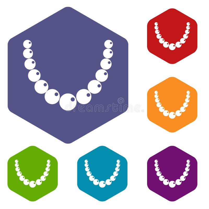 Bead icons set hexagon stock vector. Illustration of jewel - 91691989