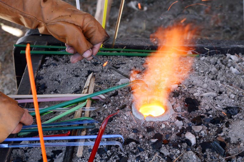 Bead manufacturing process stock photo. Image of glassblowing - 80059462