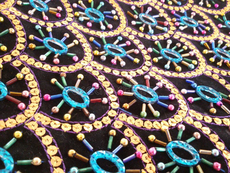 Bead Sequin Pattern Fabric Design Stock Photo - Image of sequin, design ...
