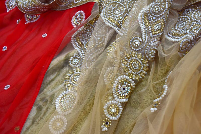 Bead work on fabric stock image. Image of ornamental - 109991715