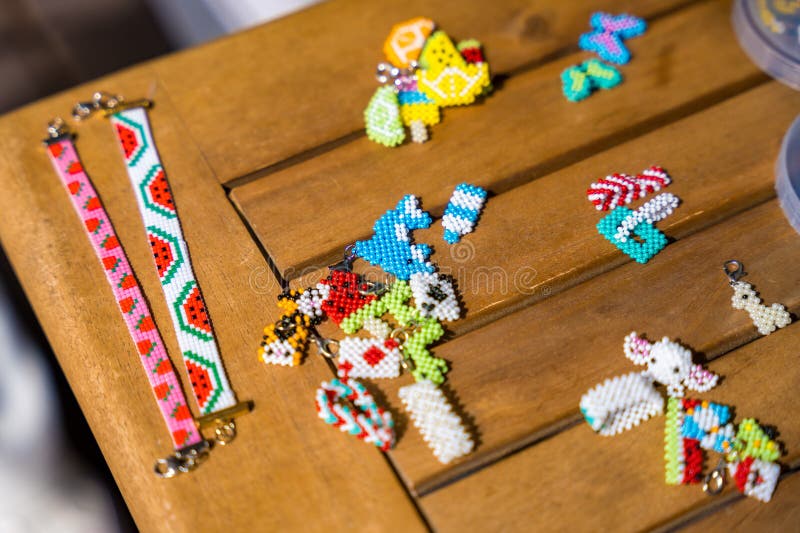 Beaded Charms. Beading - Nostalgia for the 90s Stock Photo - Image of ...