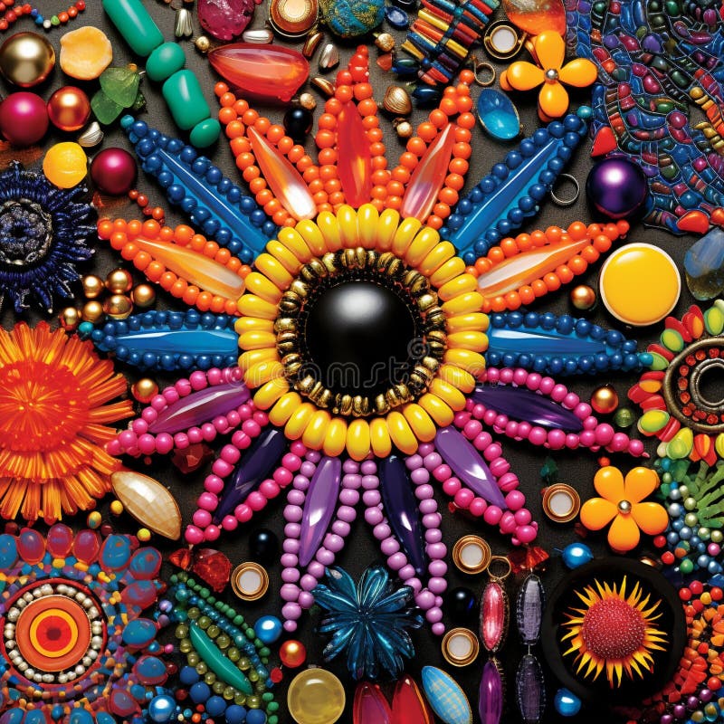 Beaded Harmony: Unifying Colors, Patterns, and Texture Stock Photo ...