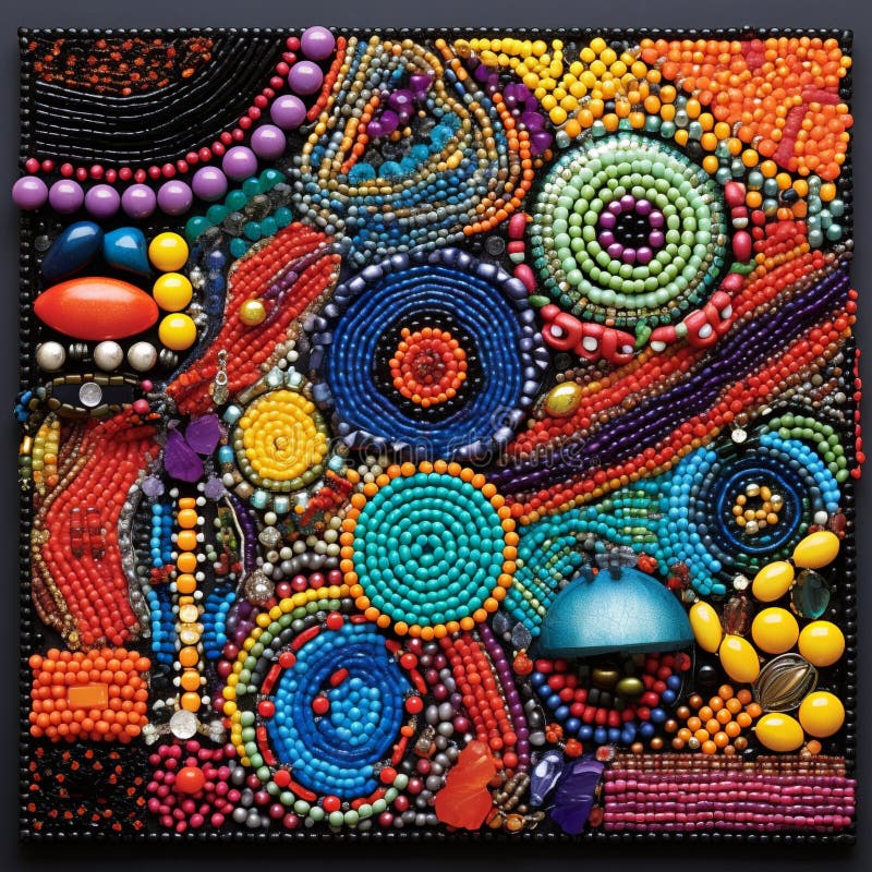 Beaded Harmony: Unifying Colors, Patterns, and Texture Stock Photo ...